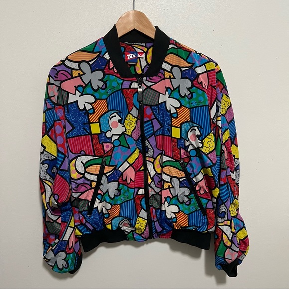 Romero Britto | Jackets & Coats | Romero Britto Satin Bomber Womens ...